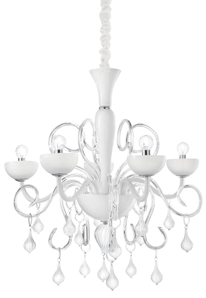 Závěsné svítidlo / Luster Ideal lux 022789 LILLY SP5 BIANCO 5xE14 40W Lustry