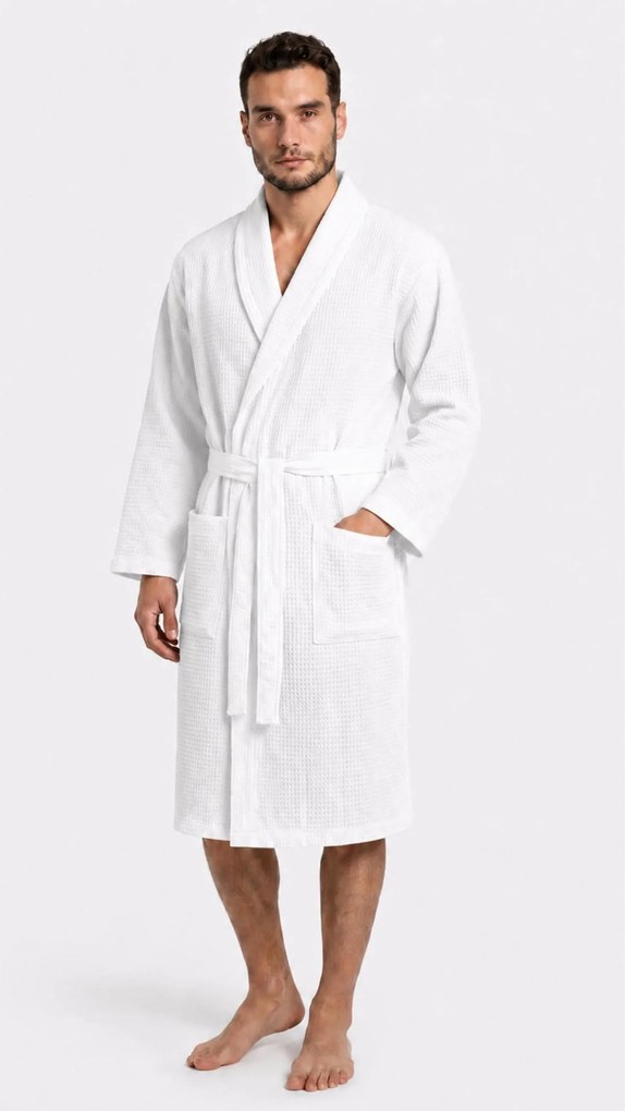 Unisex vaflový župan Vestis Saimaa bílá - XXL