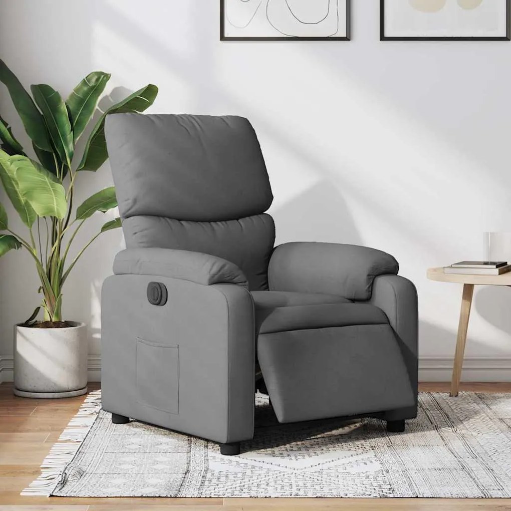 Elektrické polohovací křeslo tmavě šedé textil 3204801