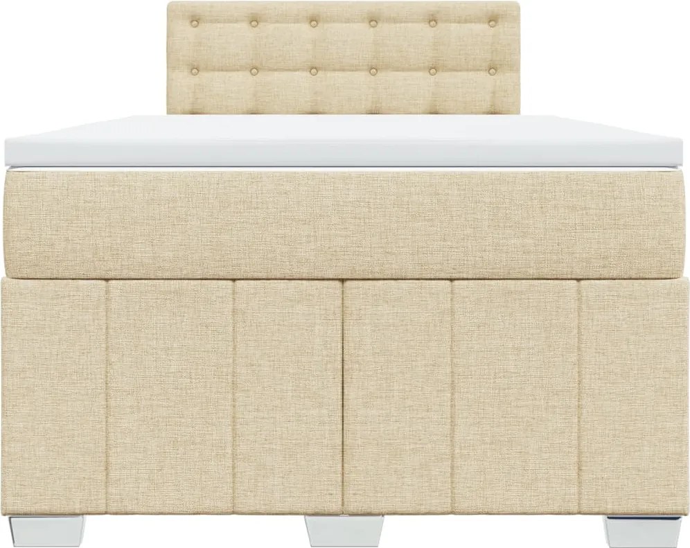 Box spring postel s matrací krémová 120x190 cm textil 3287026