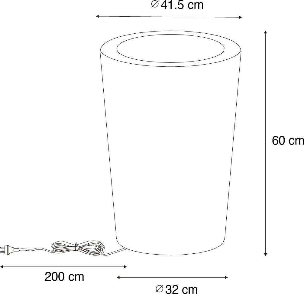 Chytrá venkovní stojací lampa s květináčem bílá IP65 vč. LED Wifi A60 - Verano