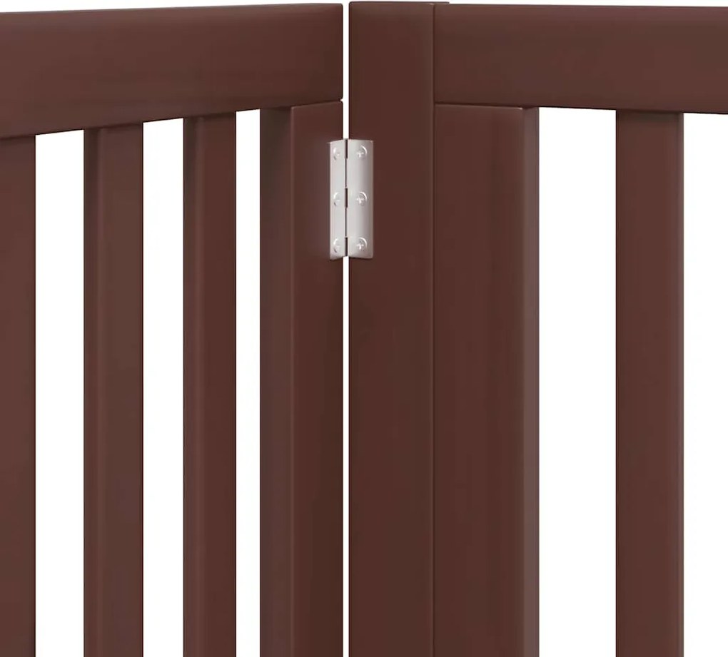 Zábrana pro psy s dvířky skládací 10 panelů hnědá 800 cm topol 3155695
