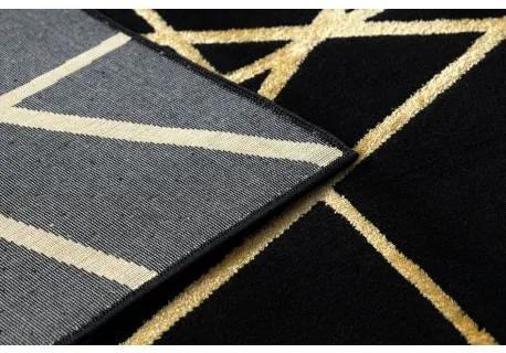 Dywany Luszczow Kusový koberec GLOSS 406C 86, geometrický černý / zlato Rozměr koberce: 160 x 220 cm