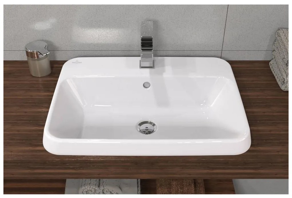 Villeroy & Boch Villeroy Boch Architectura - Zápustné umyvadlo, 600x450x170 mm, s přepadem, alpská bílá CeramicPlus 5A6760R1