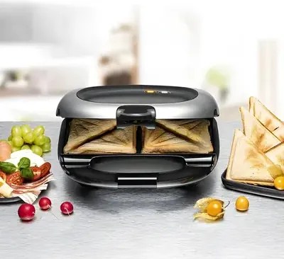 Rommelsbacher ST 1000 černá/stříbrná / Sendvičovač / 1000 W / 2 sendvi