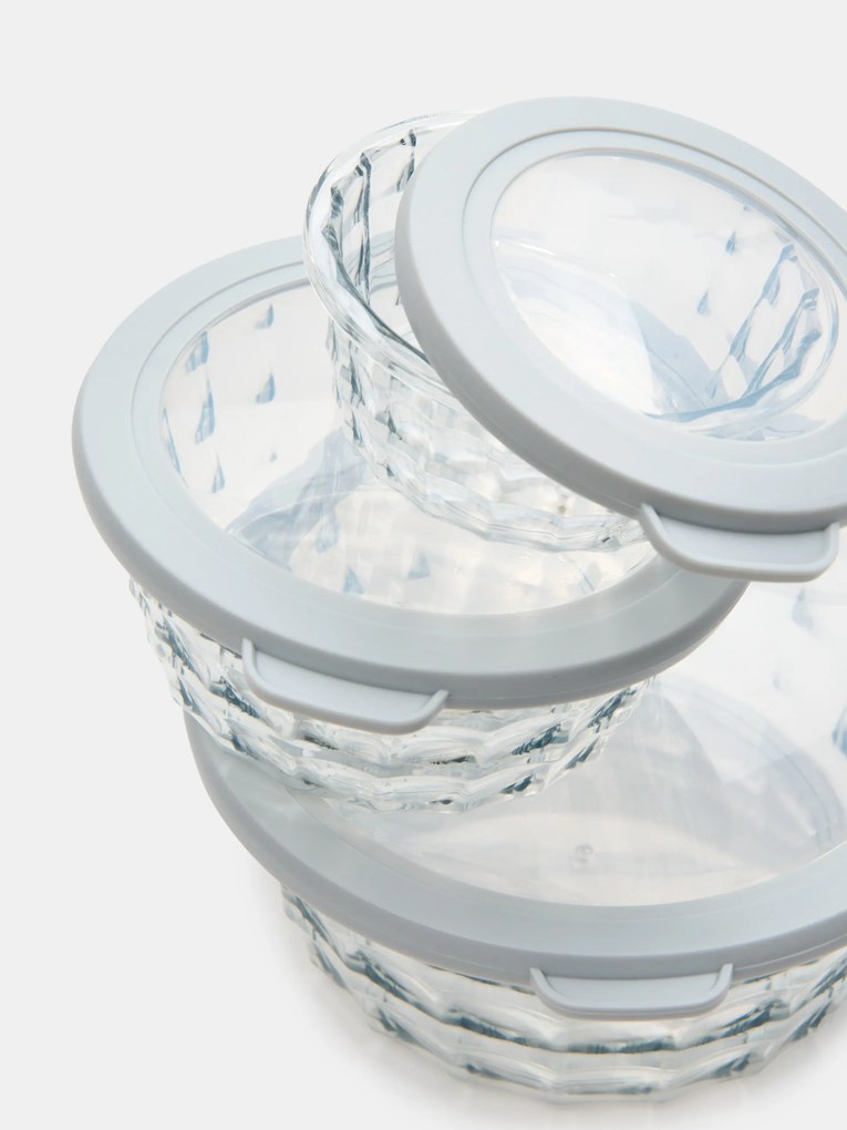 Sinsay - Nádoby na potraviny s víkem 3 pack - šedá