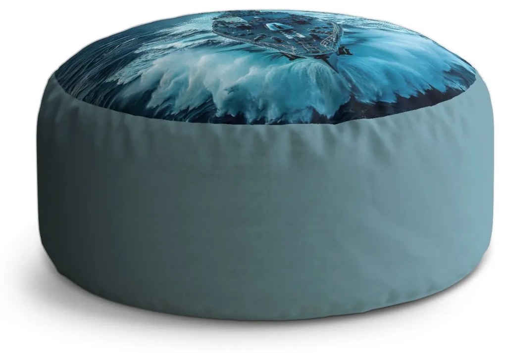 Sablio Taburet Circle Válečná loď prorážející oceán: 38x48 cm