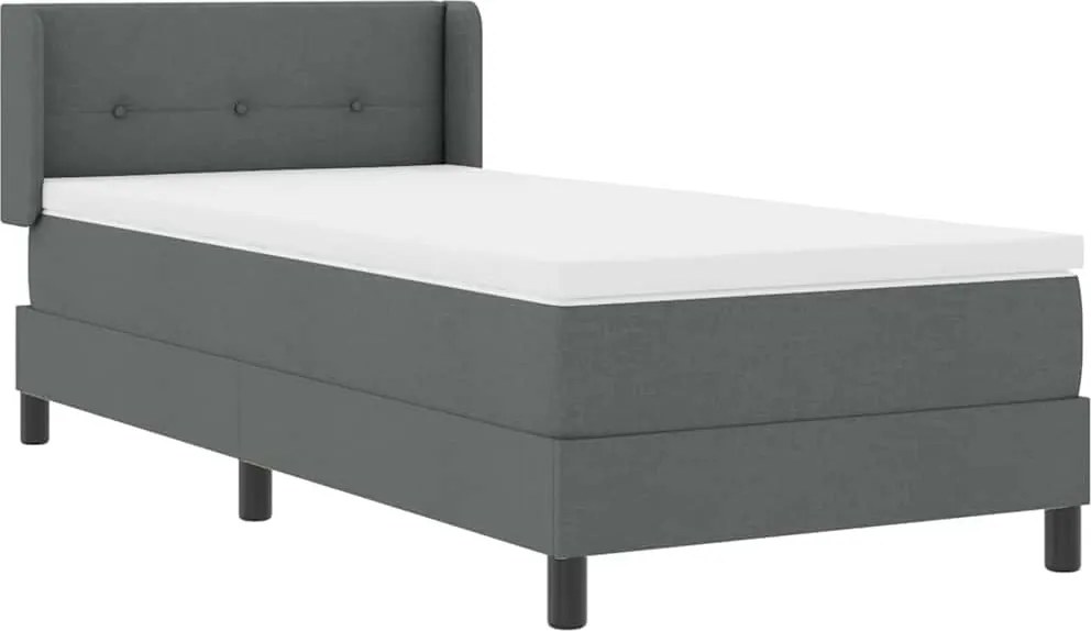 Postel s boxspringem s čelo Tmavě šedá 200 x 80 cm textil 3341070