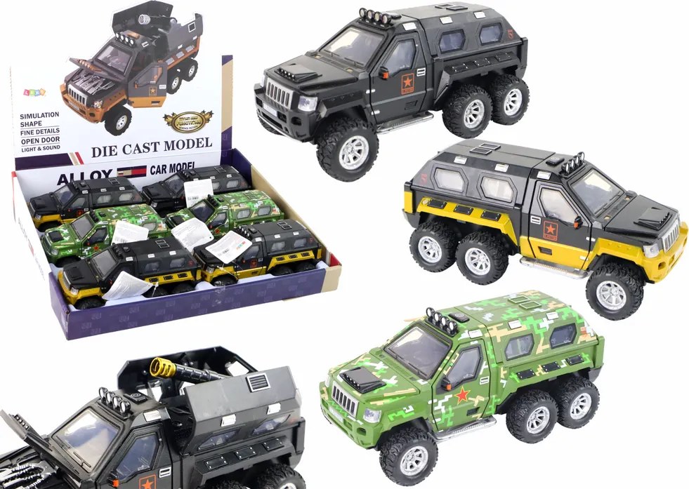 LEAN Toys Auto s dělem uvnitř, zvuk, světlo, 3 barvy