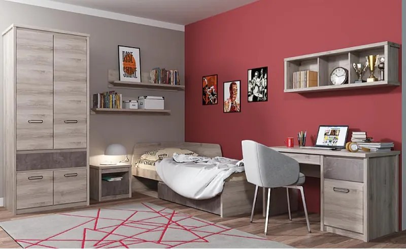 Postel JESI NEW, 90x200, kaštan nairobi/onyx Kondela 0000408053