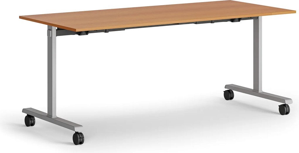 Mobilní stůl MATCH, 180x80 cm, šedá podnož, třešeň
