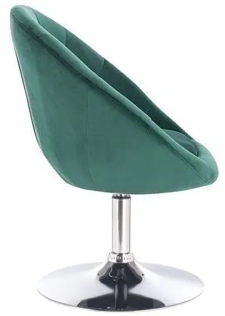 LuxuryForm DESIGN Otočné křeslo VERA VELUR na stříbrném talíři - zelené