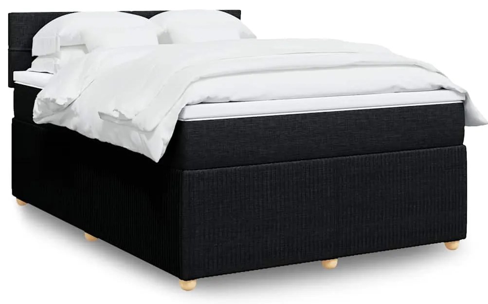 Box spring postel s matrací černá 140 x 190 cm textil 3287453