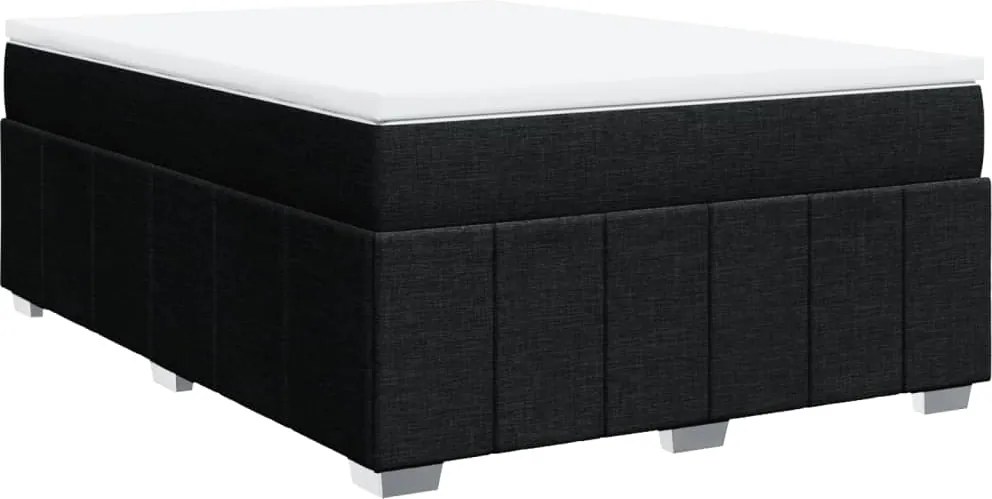 Box spring postel s matrací černá 160x200 cm textil 3285486