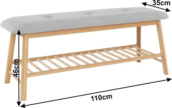 Lavice, přírodní/šedá, LAVIDA TYP 3