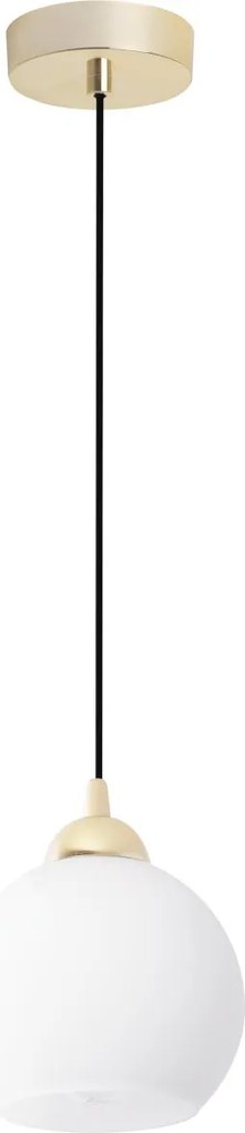 Závěsné svítidlo Eliza, 1x bílé skleněné stínítko, g/b