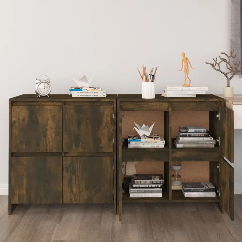 Příborníky 2 ks kouřový dub 70 x 41 x 75 cm kompozitní dřevo 3098094