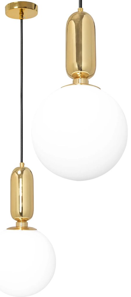Toolight, Kovová stropní lampa skleněná APP474-1CP, zlatá, OSW-00606