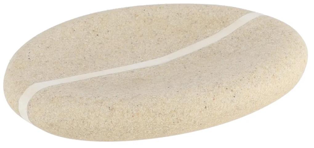 Sada koupelnových doplňků Caldarela Stone, písková/s chromovými prvky