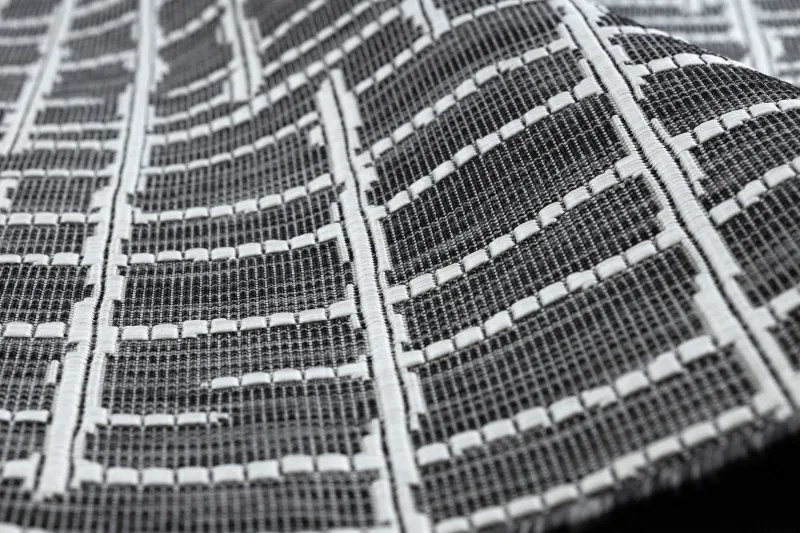 Dywany Łuszczów, Kusový koberec Sion Sisal Trellis 22144 black/ecru – na ven i na doma, 160x220, šedá, chodba / předsíň