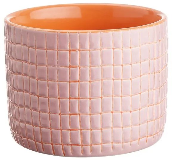 Butlers TILES Květináč 11 cm - sv.růžová/oranžová