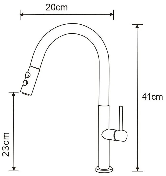 Mexen Ava kuchyňská baterie, Černá - 672800-70