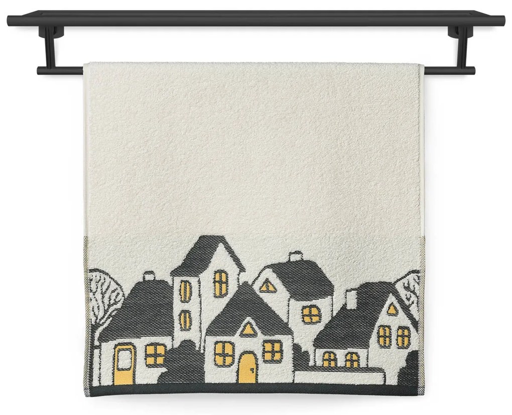 Ručník Veba TERRY Domečky smetanová Velikost: 50x100 cm