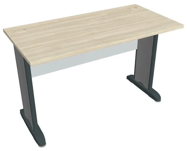 Stůl pracovní rovný 120 cm hl. 60 cm - Hobis Cross CE 1200 Dekor stolové desky: akát, Dekor lamino podnože: šedá, Barva nohou: černá