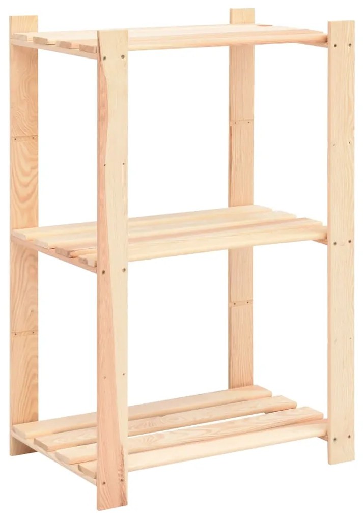 Úložný regál 3 police 60 x 38 x 90 cm masivní borovice 150 kg 286201