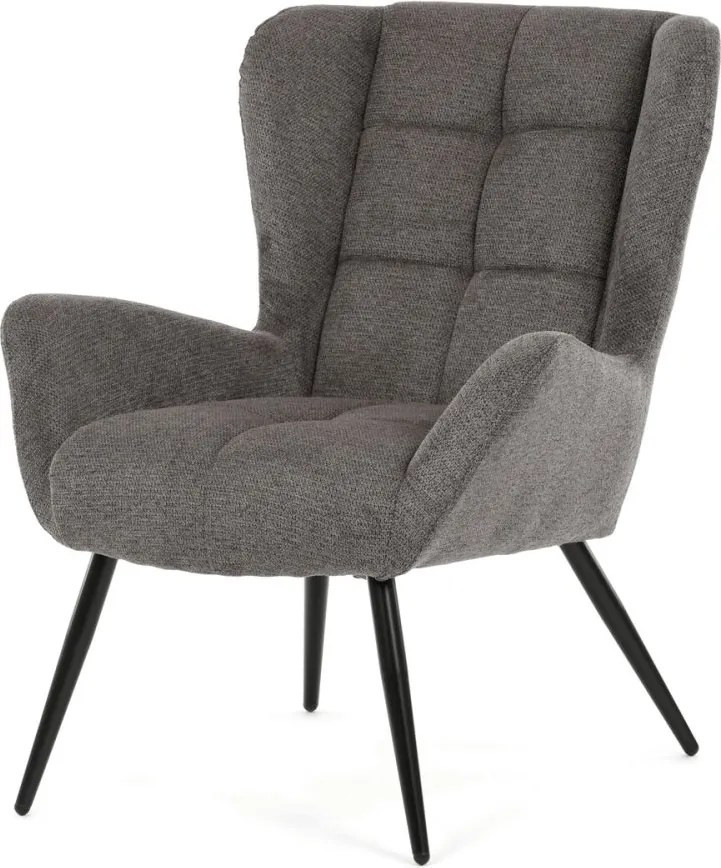 Křeslo ušák AK-H9206 GREY2, látka, šedá (74 x 86) cm