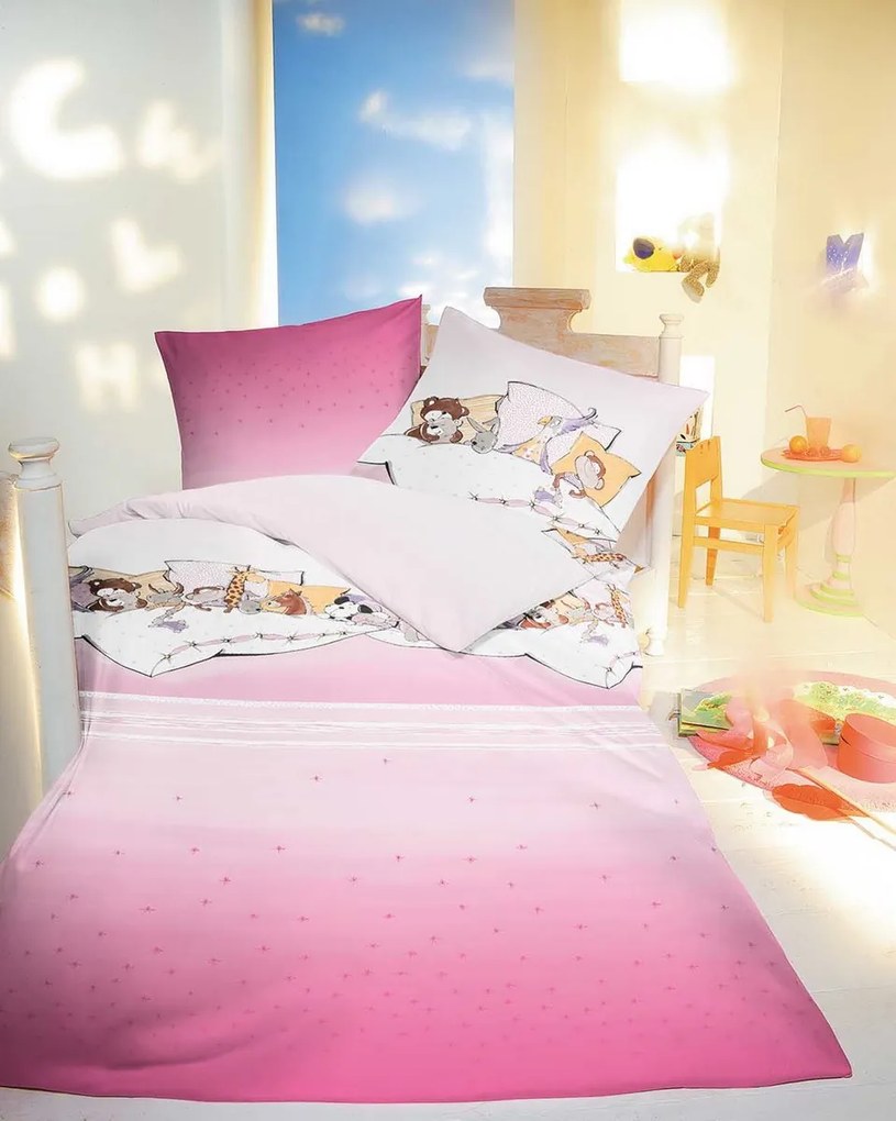 Kaeppel Bavlněné povlečení Pyjamaparty růžové, 140x200, 70x90