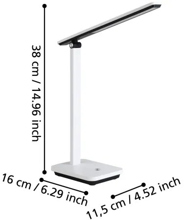 Eglo 900956-LED Stmívatelná nabíjecí stolní lampa INIESTA 3,6W/5V 1800mAh bílá