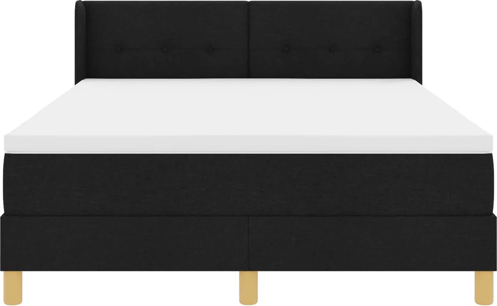 Postel s boxspringem s čelo Černá 200 x 140 cm textil 3341295
