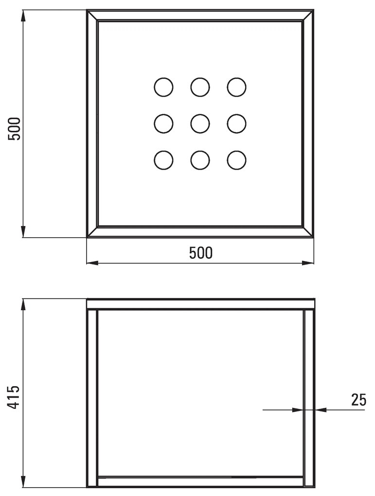 Deante Temisto, umyvadlo na desku 50x50 cm + závěsná konzola, bílá-černá, CDTW6U5S