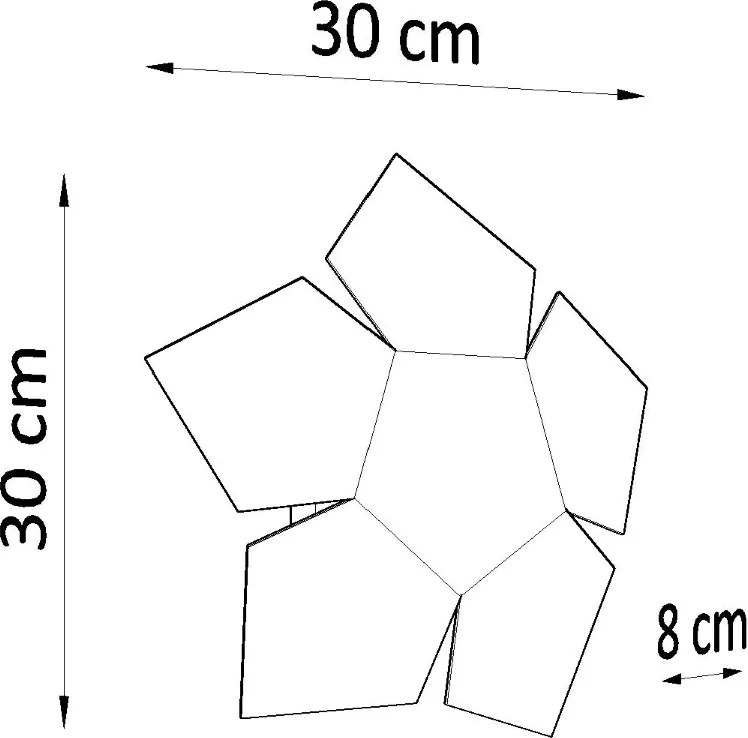 Sollux Lighting Nástěnné svítidlo PENTA černé