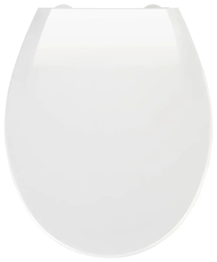 Bílé WC sedátko se snadným zavíráním Wenko Kos, 44 x 37 cm
