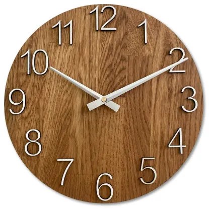 Elegantní nástěnné hodiny z masivního dubu I SENTOP MAS016-OSMO-3072-heads-silver