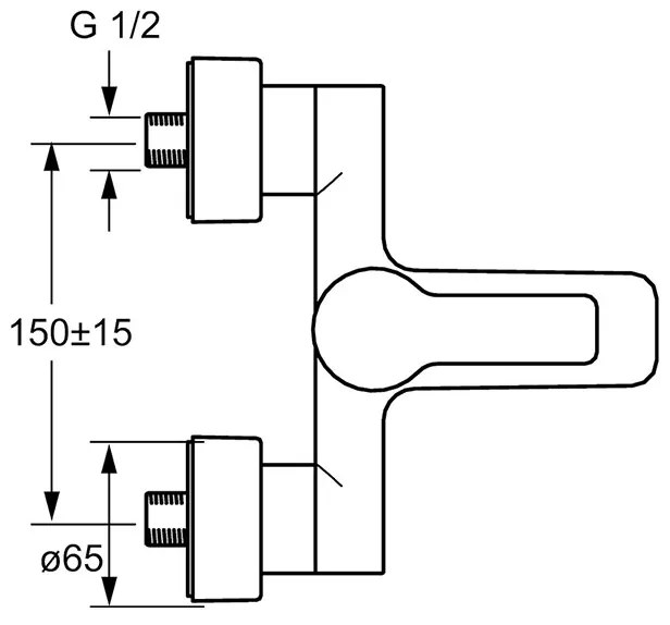 Hansa Vanová nástěnná baterie HANSALIGNA 6742103