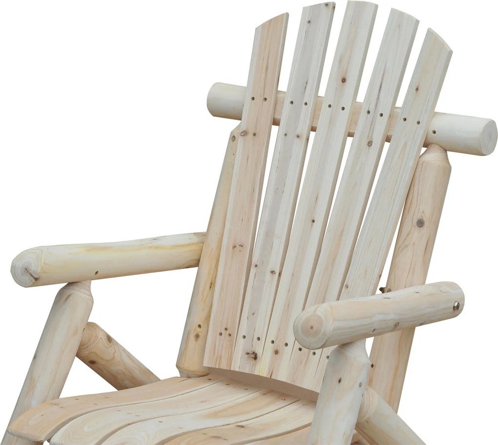 Outsunny Adirondack zahradní židle zahradní křeslo dřevěná židle s vysokým opěradlem a područkami jedlové dřevo přírodní 83 x 68 x 101 cm | Aosom