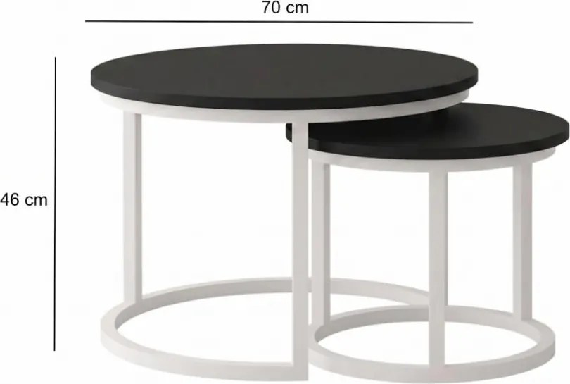 IDZ Konferenční stolek RONDO, Černá/Bílá