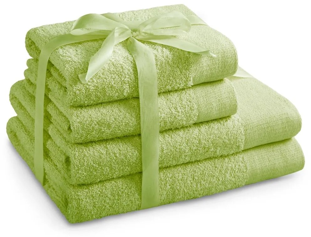Sada bavlněných ručníků AmeliaHome AMARI světle zelená