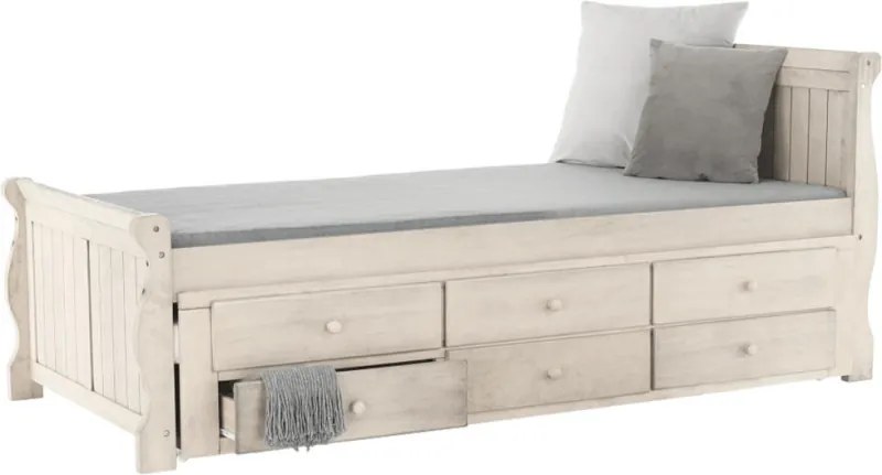 Postel s přistýlkou, 90x200, antická bílá, ANTIKO Kondela 0000258490