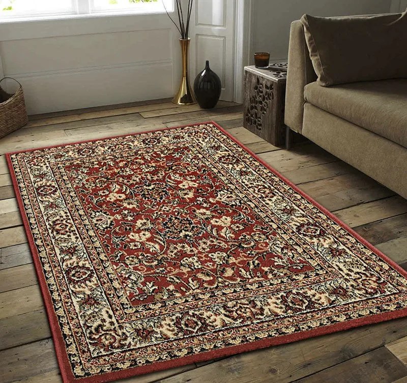 Sintelon, Kusový koberec Teheran Practica 59/CVC, 200x300, červená, chodba / předsíň