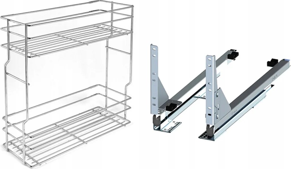 Koš do spodní skříňky Cargo 20 cm 200 chrom 2p s tlumením dovírání Rejs s plným výsuvem