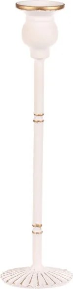 Kovový svícen 30 cm bílý FUP543
