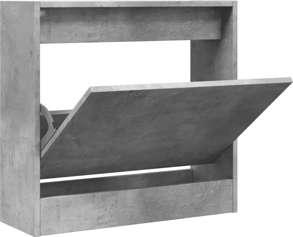 botník, výklopný, kompozitní dřevo, 57x60x21 cm, beton šedá, Dekorino BB20260034