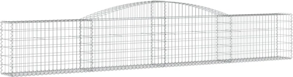 Klenutý gabionový koš 400 x 30 x 60/80 cm pozinkované železo 153523