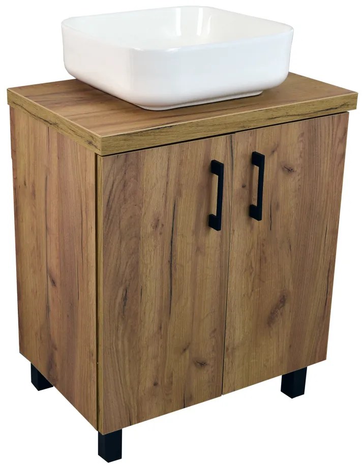Comodo Koupelnová skříňka pod deskové umyvadlo ROSO GO 60-HD - zlatý dub/zlatý dub
