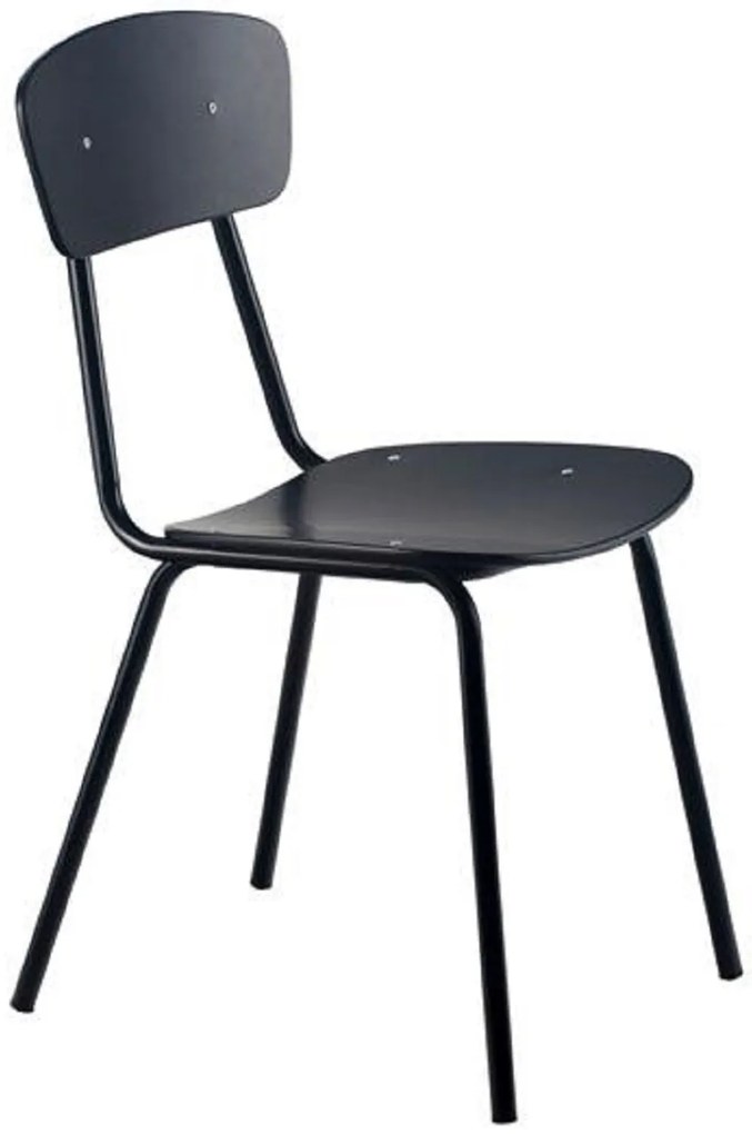 OnaDnes -20% Černá kovová jídelní židle MARA SIMPLE