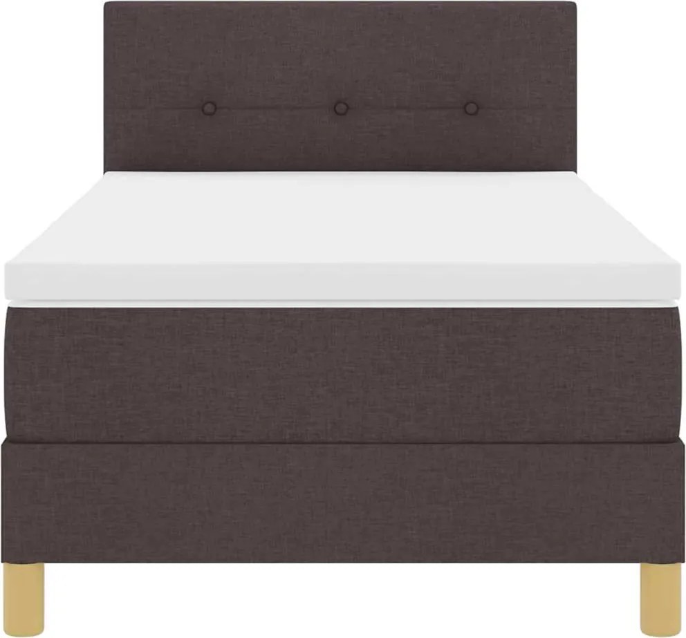 Postel s boxspringem s čelo Tmavě hnědá 100 x 200 cm textil 3338898